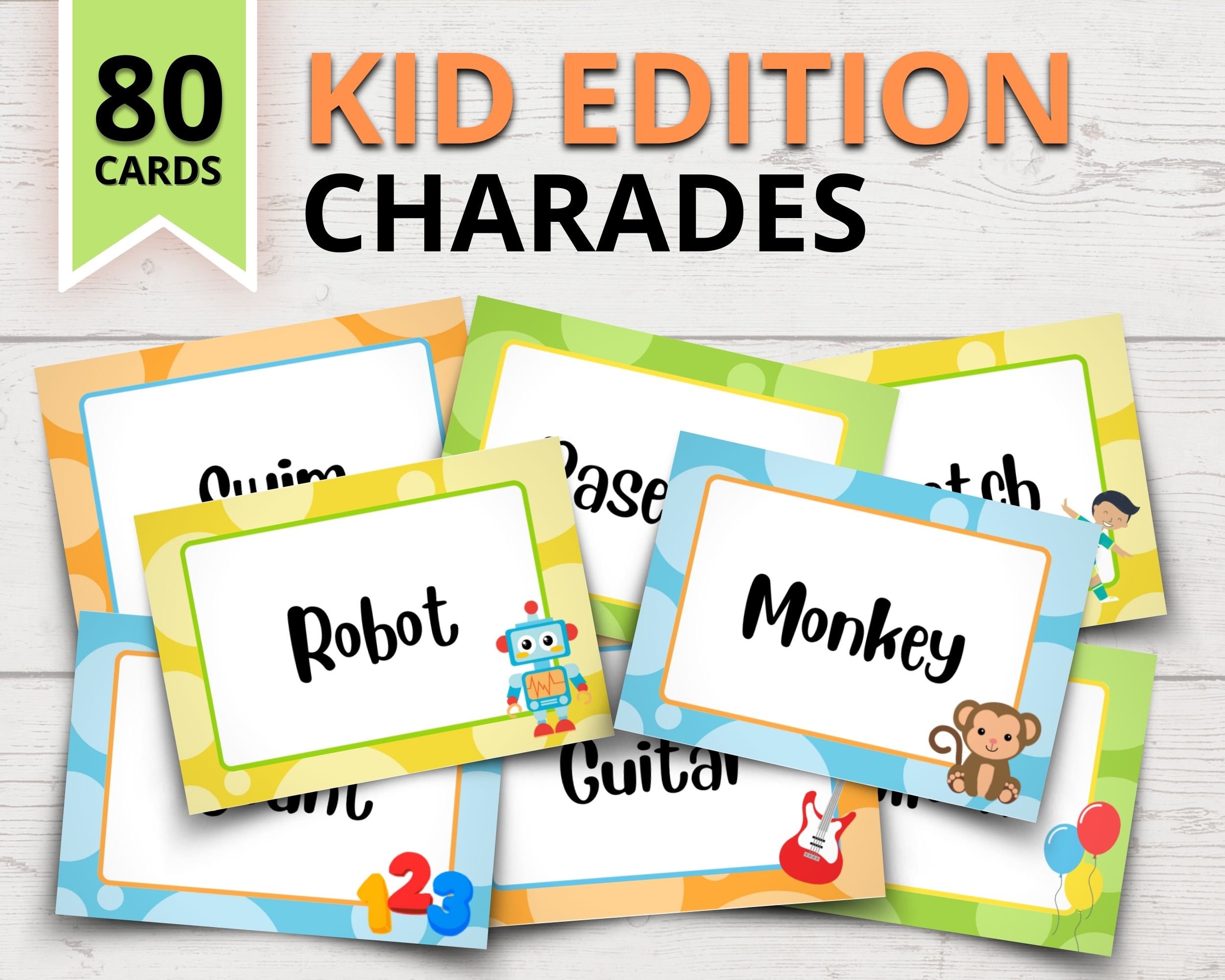 Charades Game for Kids | Printable Kid-edition Charades | Classroom ...