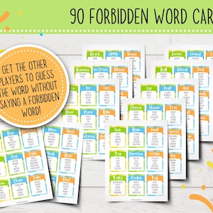 Forbidden Word Game for Kids | Printable Kid-edition Taboo-style Game ...
