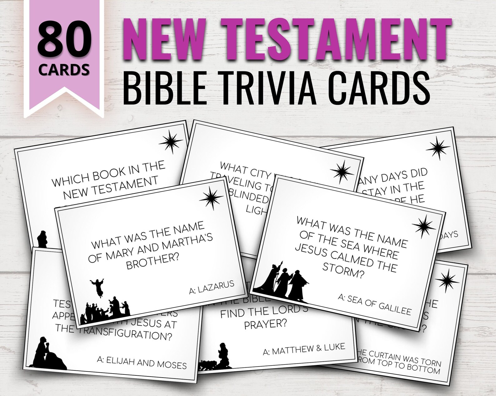 New Testament Bible Trivia Cards Bible Trivia Questions Printable Bible ...