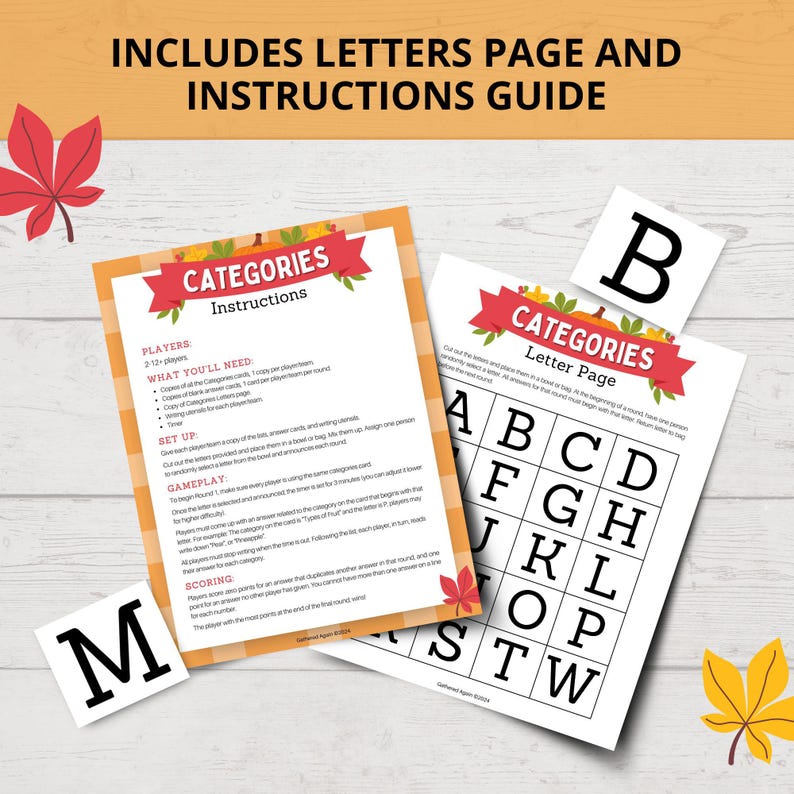 Thanksgiving Categories Game | Thanksgiving Scattergories-inspired Game ...