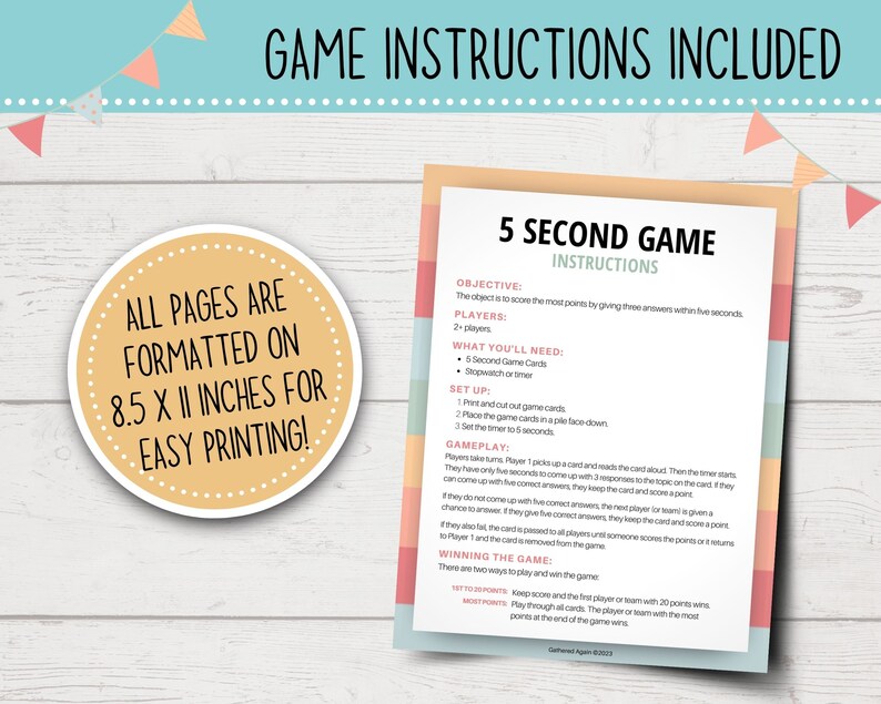 Family Reunion 5 Second Game | Printable Family Reunion Games | Family ...