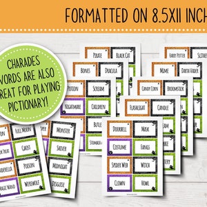 Printable Halloween Charades Game | Halloween Charades for Kids | Funny ...