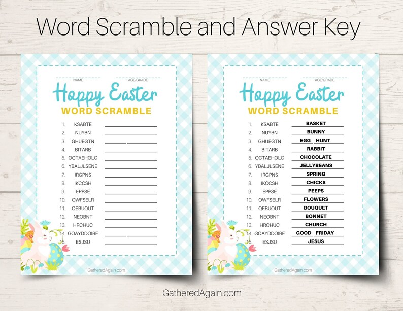 Hoppy Easter Word Scramble Game [printable] Instant Download PDF! - Etsy