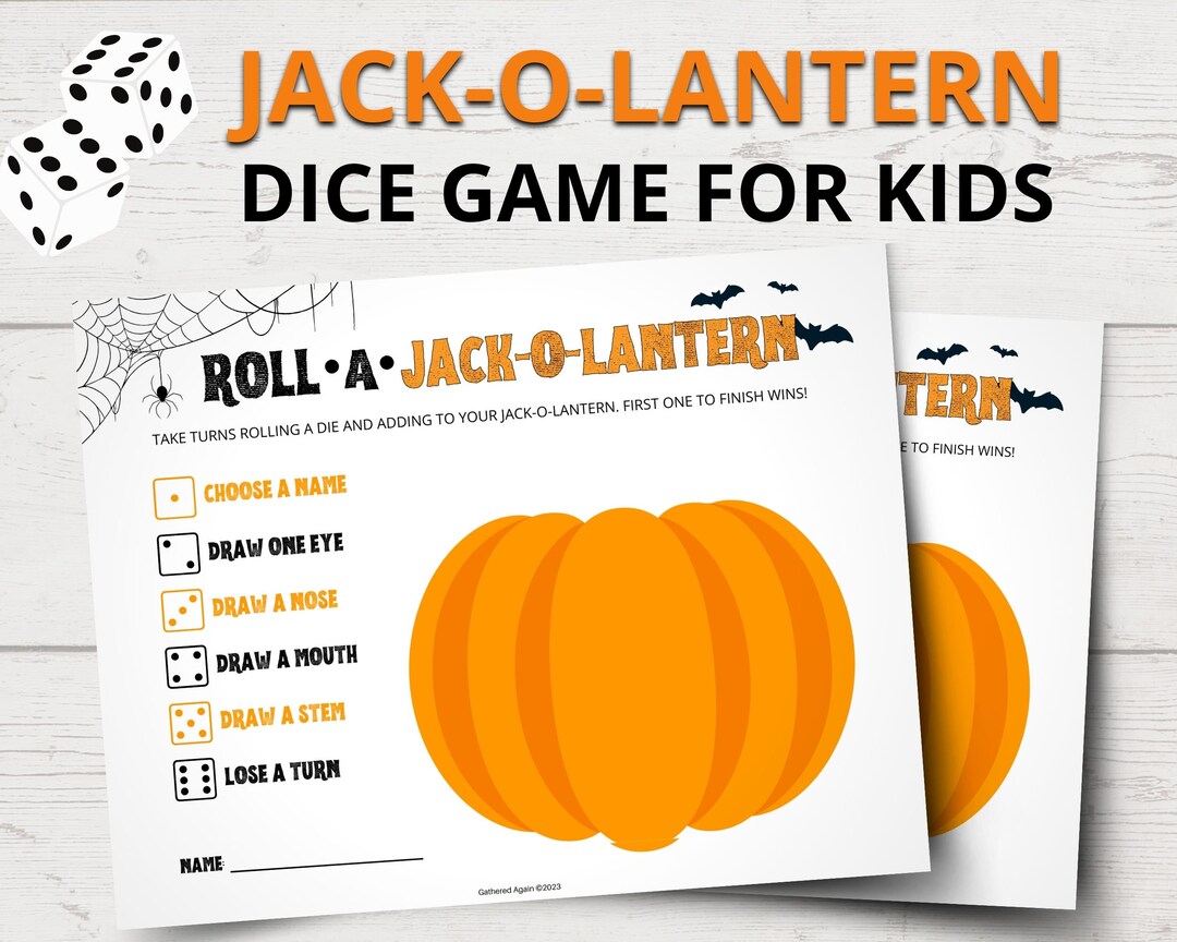 Roll-a-jack-o-lantern Dice Game | Halloween Dice Game | Roll-a-pumpkin ...