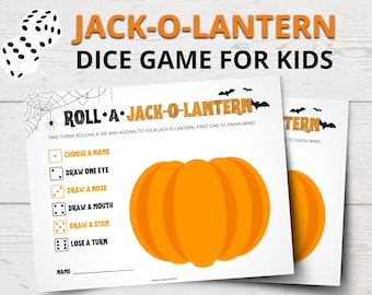 Roll a Pumpkin Drawing Dice Game - Etsy