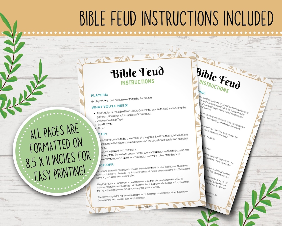 Christian Bible Feud Game Bible Family Feud-style Game Show - Etsy