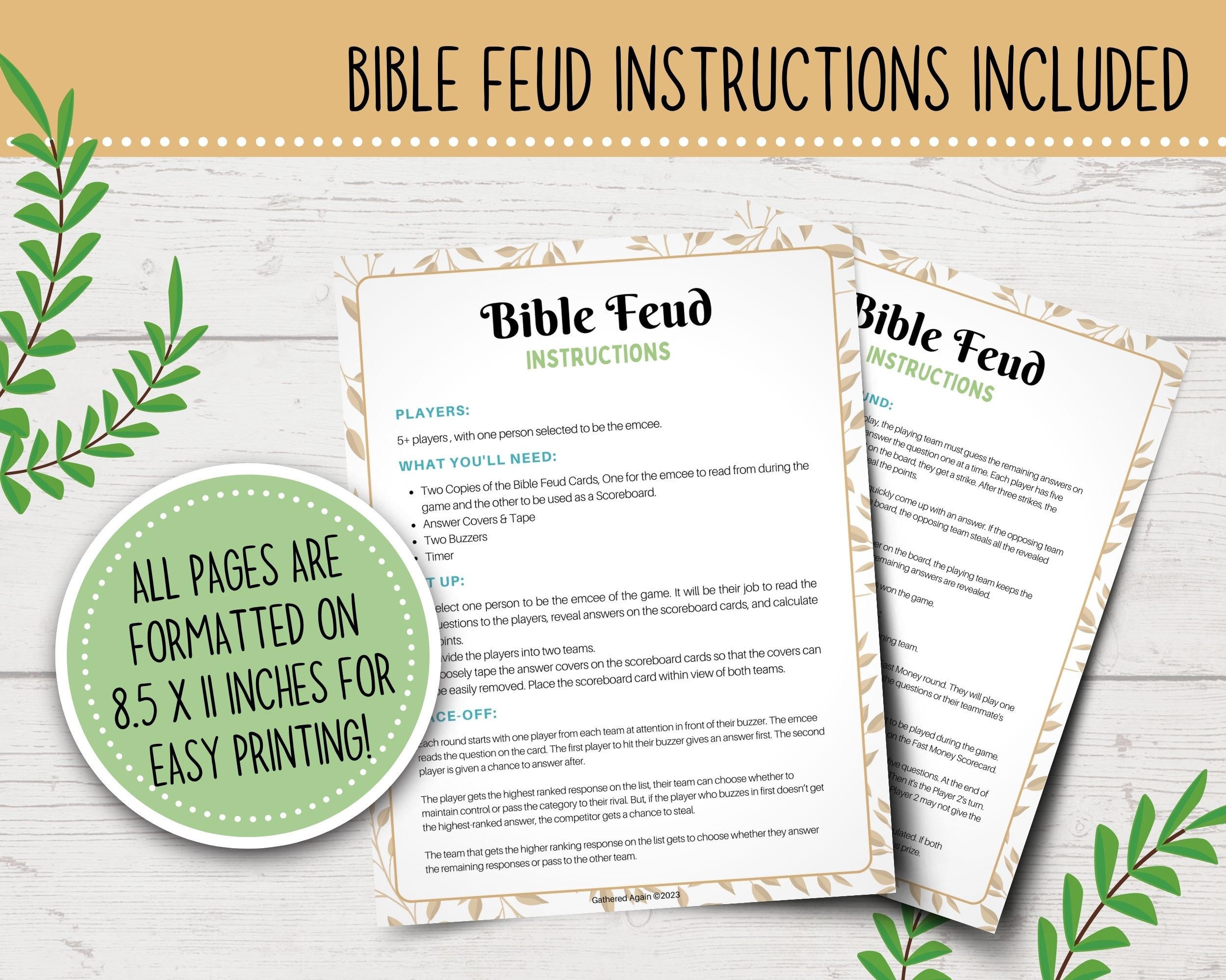 Christian Bible Feud Game Bible Family Feud-style Game Show - Etsy