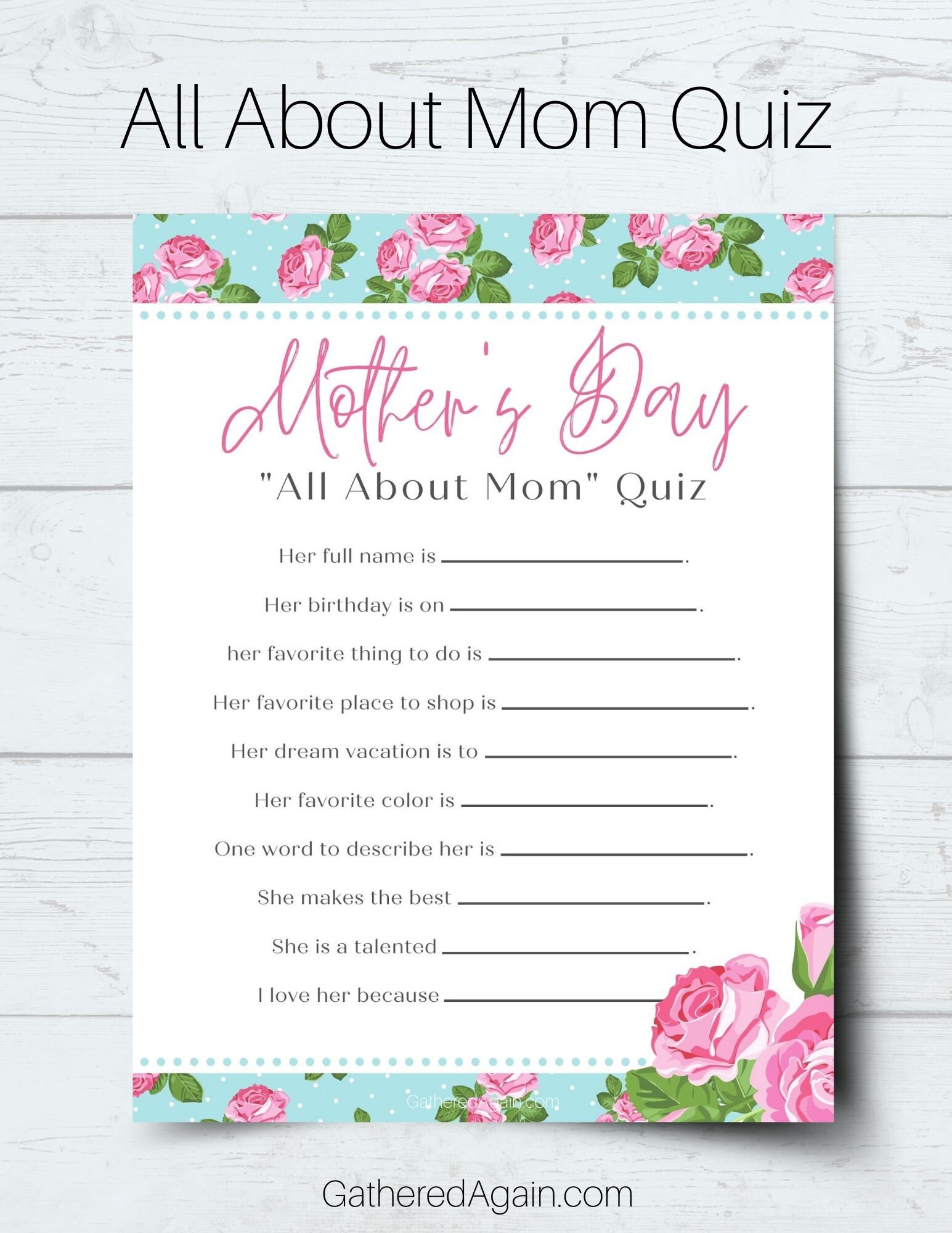 Mother's Day Puzzle and Activity Pack, Floral Shabby Chic Roses ...