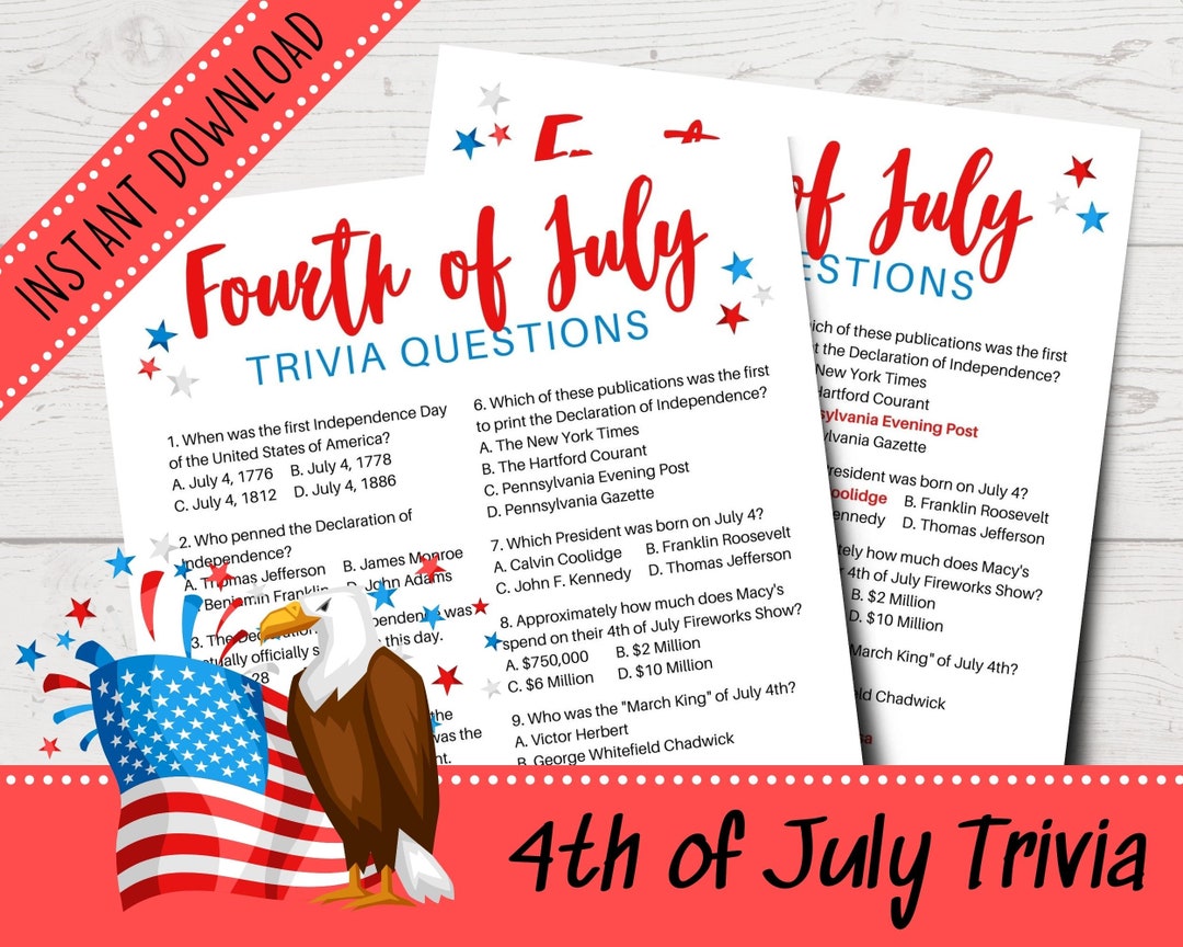 4th of July Trivia Questions Trivia Quiz for Kids 4th of July ...