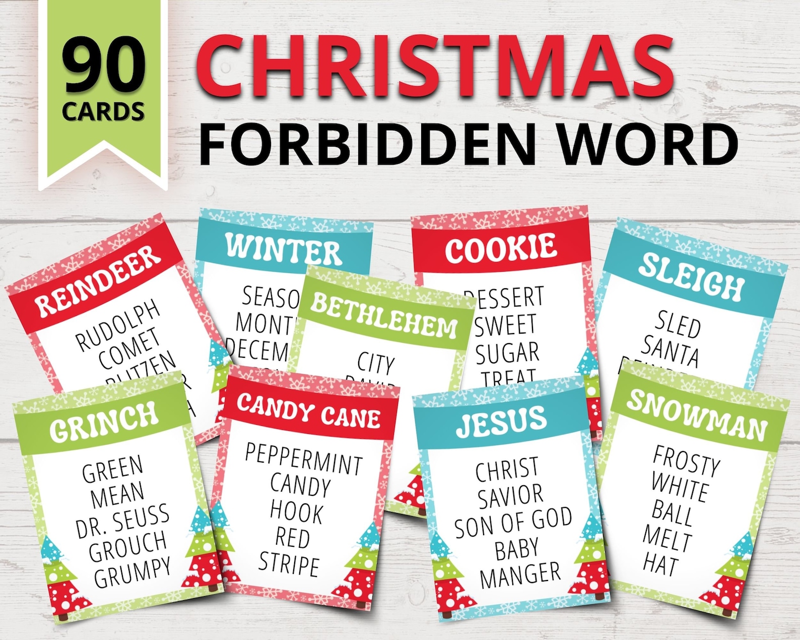 Christmas Forbidden Word Game Christmas Taboo-style Game - Etsy