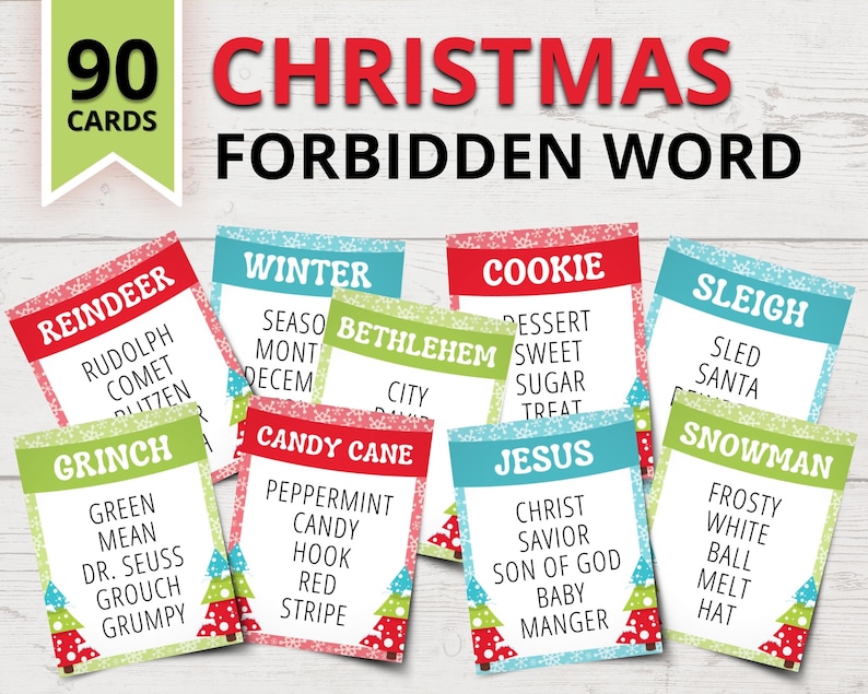 Christmas Forbidden Word Game Christmas Taboo-style Game - Etsy