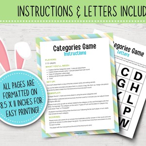 Easter Categories Game | Easter Scattergories-inspired Game | Printable ...