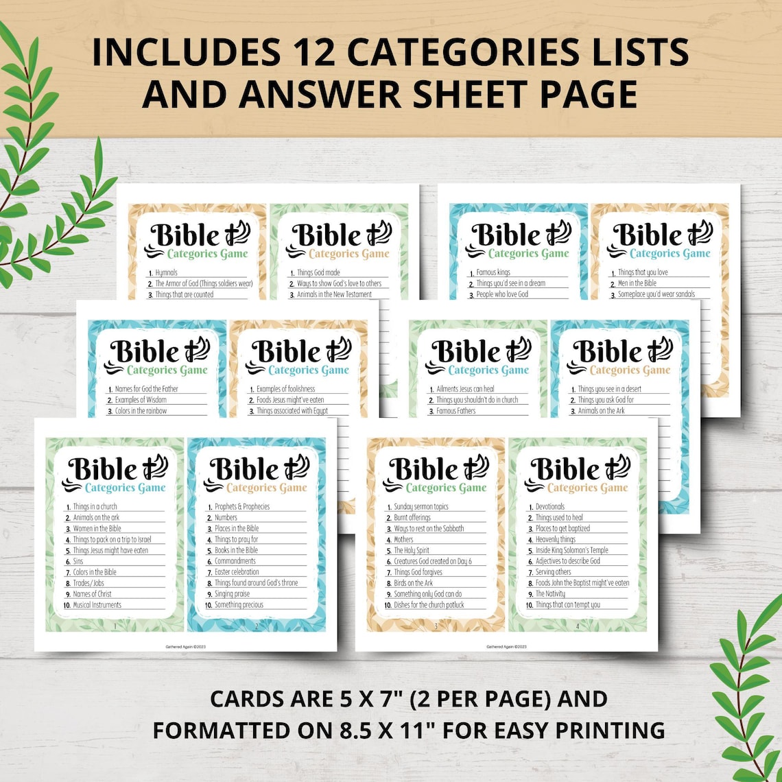 Printable Bible Categories Game | Christian Scattergories-inspired Game ...
