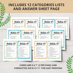 Printable Bible Categories Game | Christian Scattergories-inspired Game ...