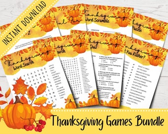 Thanksgiving Word Search Bundle Thanksgiving Puzzles | Etsy