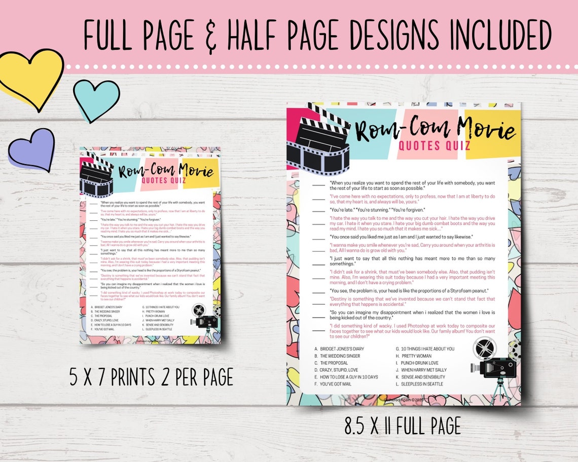 Rom-com Movie Quotes Quiz | Guess the Quote Trivia Quiz | Valentine's ...