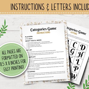 Printable Bible Categories Game Christian Scattergories-inspired Game ...