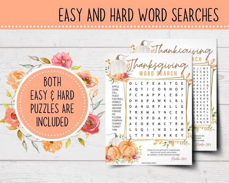Thanksgiving Word Search Bundle | Thanksgiving Puzzles | Printable Fall ...