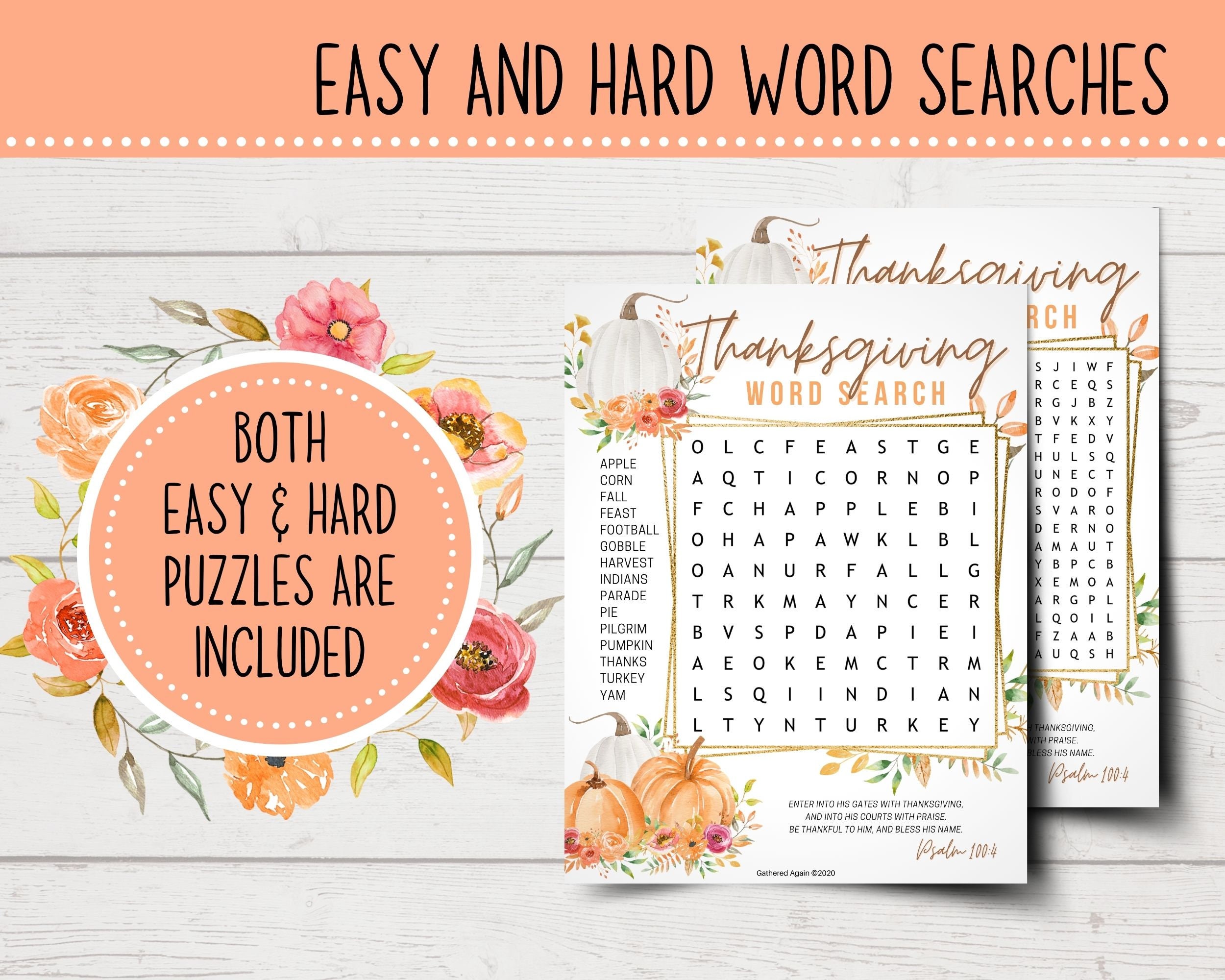 Thanksgiving Word Search Bundle | Thanksgiving Puzzles | Printable Fall ...
