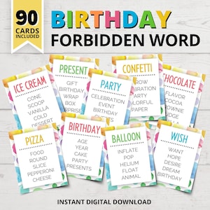 Birthday Forbidden Word Game | Birthday Taboo-style Game | Funny ...
