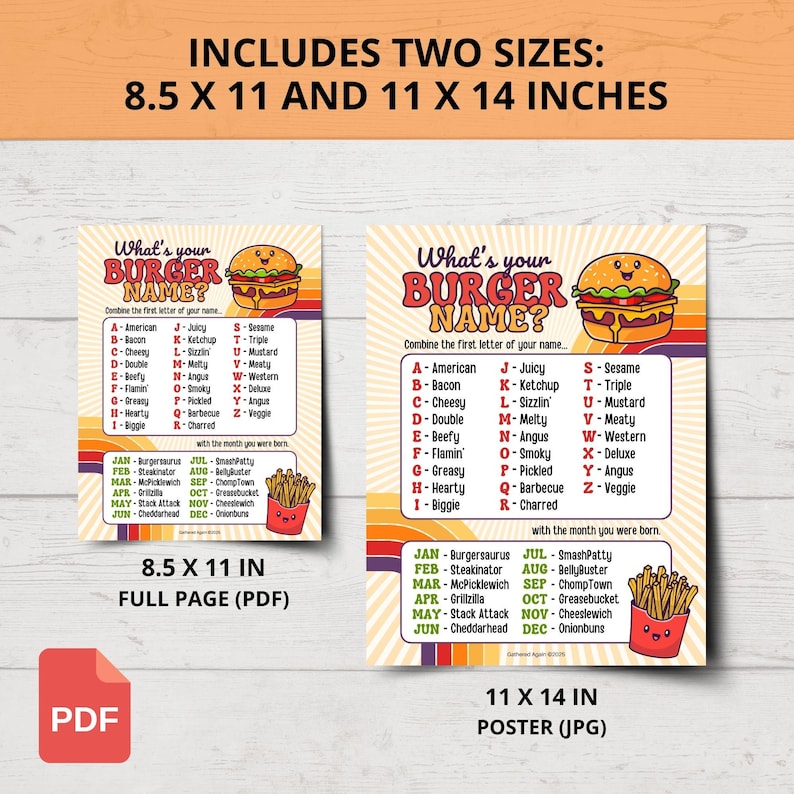 What's Your Burger Name? | Printable Burger Name Game | Funny Burger ...