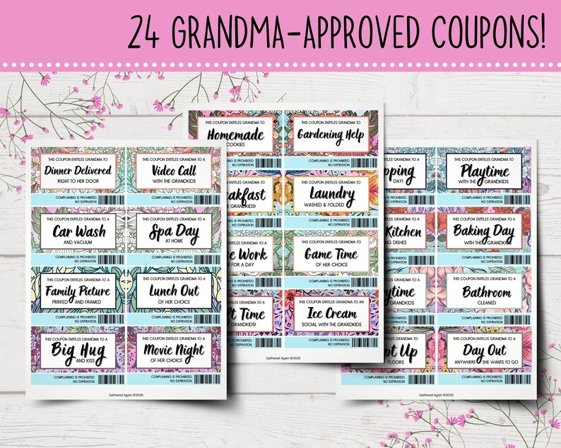 Printable Grandma Coupons | Printable Coupons for Grandma | Coupon Book ...