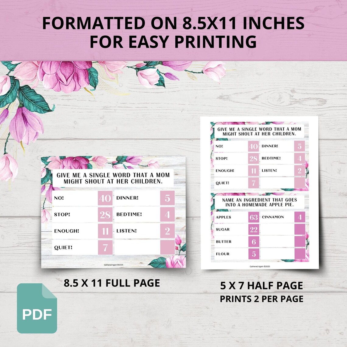 Mom-edition Friendly Feud Game | Mother's Day Family Feud Style Game ...