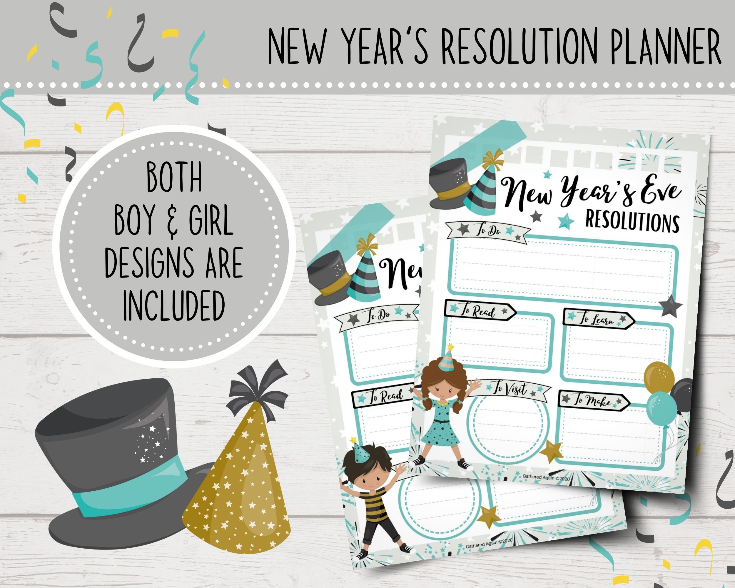 New Year's Resolutions for Kids | New Year's Eve Activity | New Year's ...