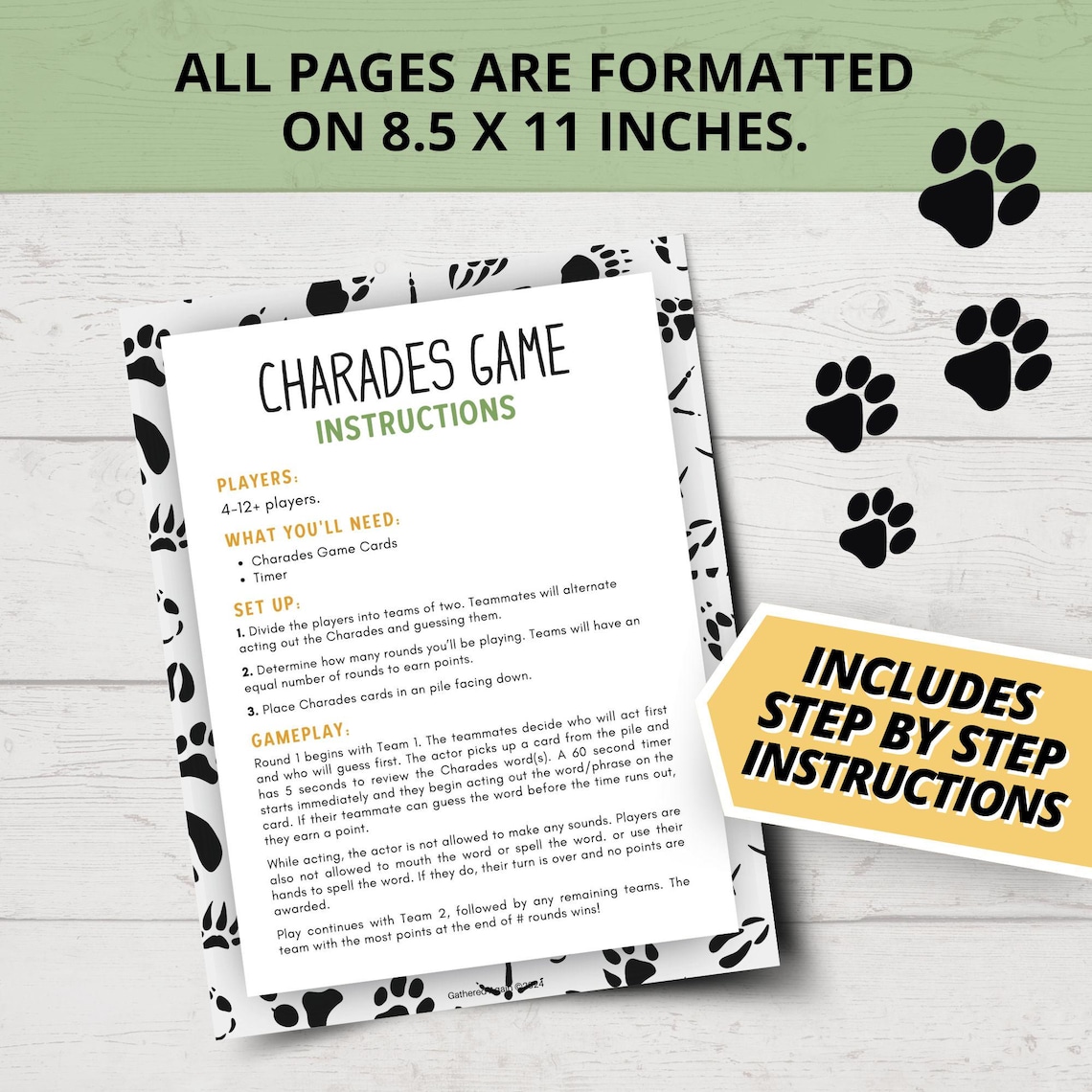Animal Charades Game | Printable Animal Charades Cards | Charades Words ...