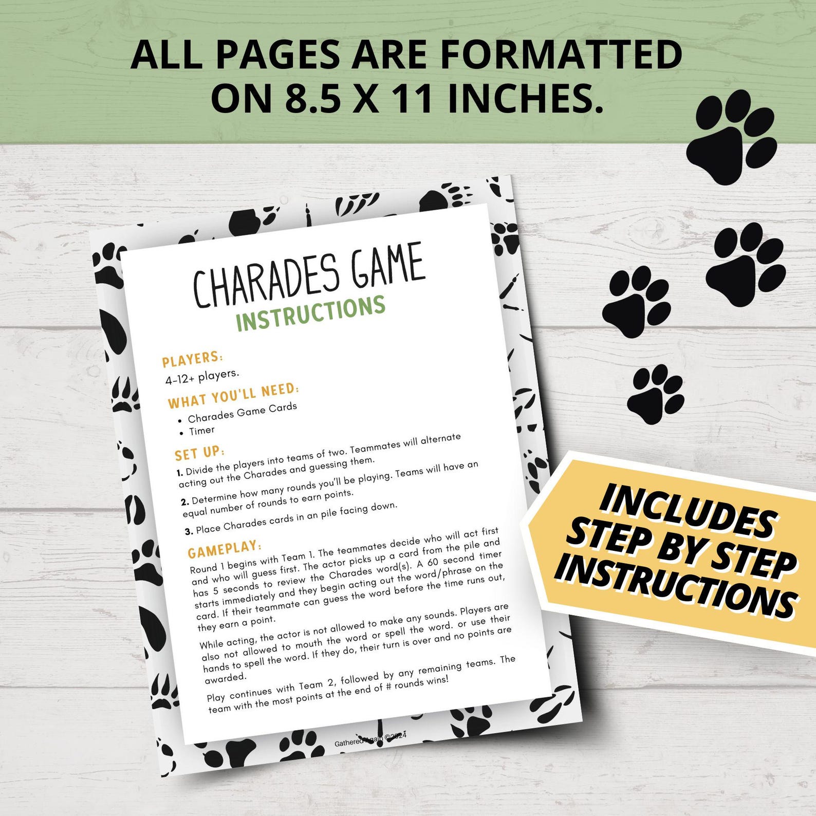 Animal Charades Game | Printable Animal Charades Cards | Charades Words ...