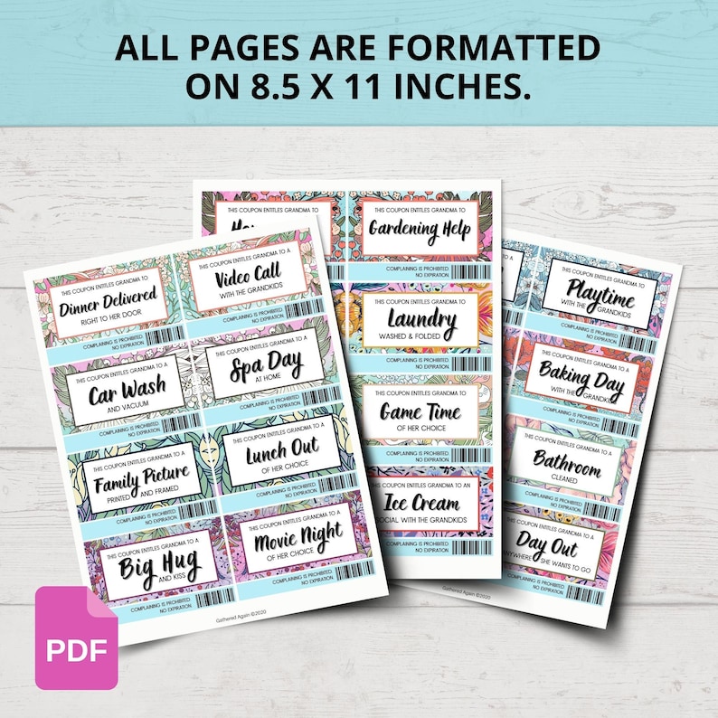 Printable Grandma Coupons | Printable Coupons for Grandma | Coupon Book ...
