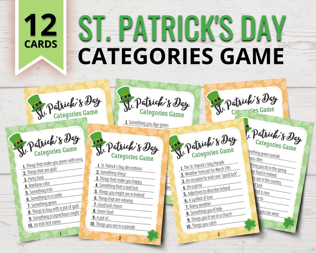 St. Patrick's Day Categories Game | St. Patrick's Day Scattergories ...