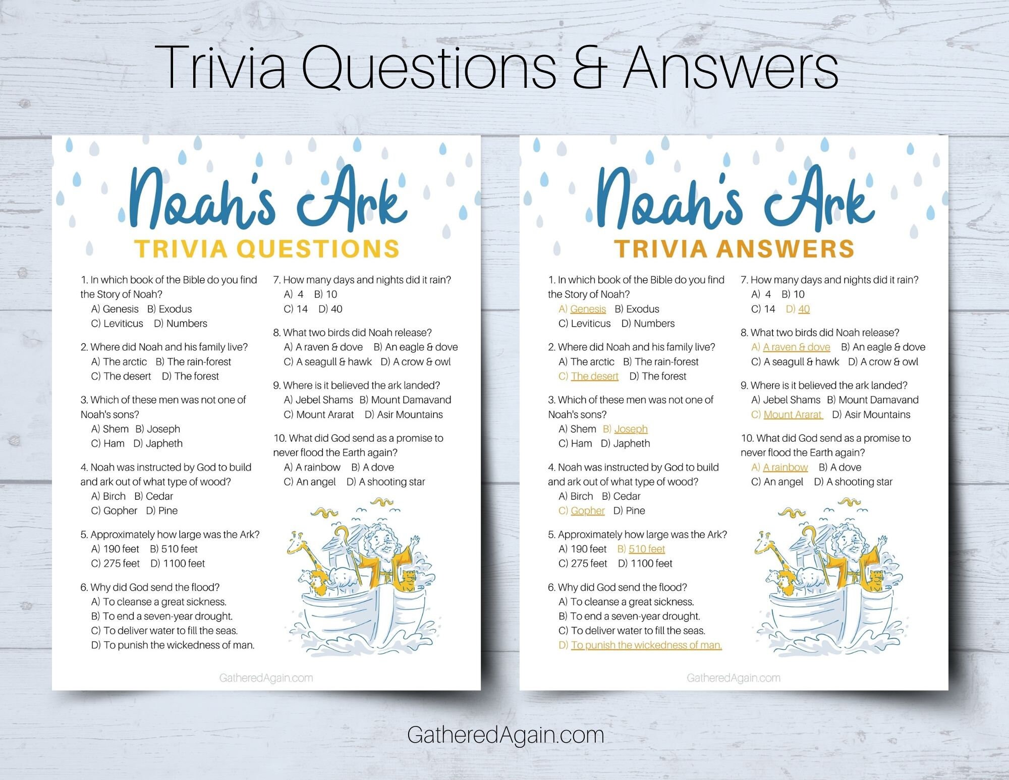Noahs Ark Bible Trivia
