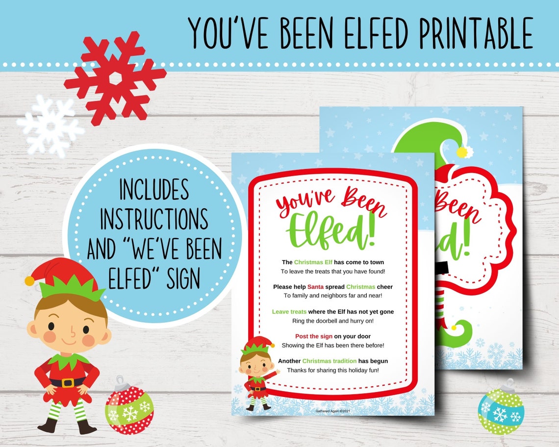 Christmas You've Been Elfed Printable | You've Been Jingled | Printable ...