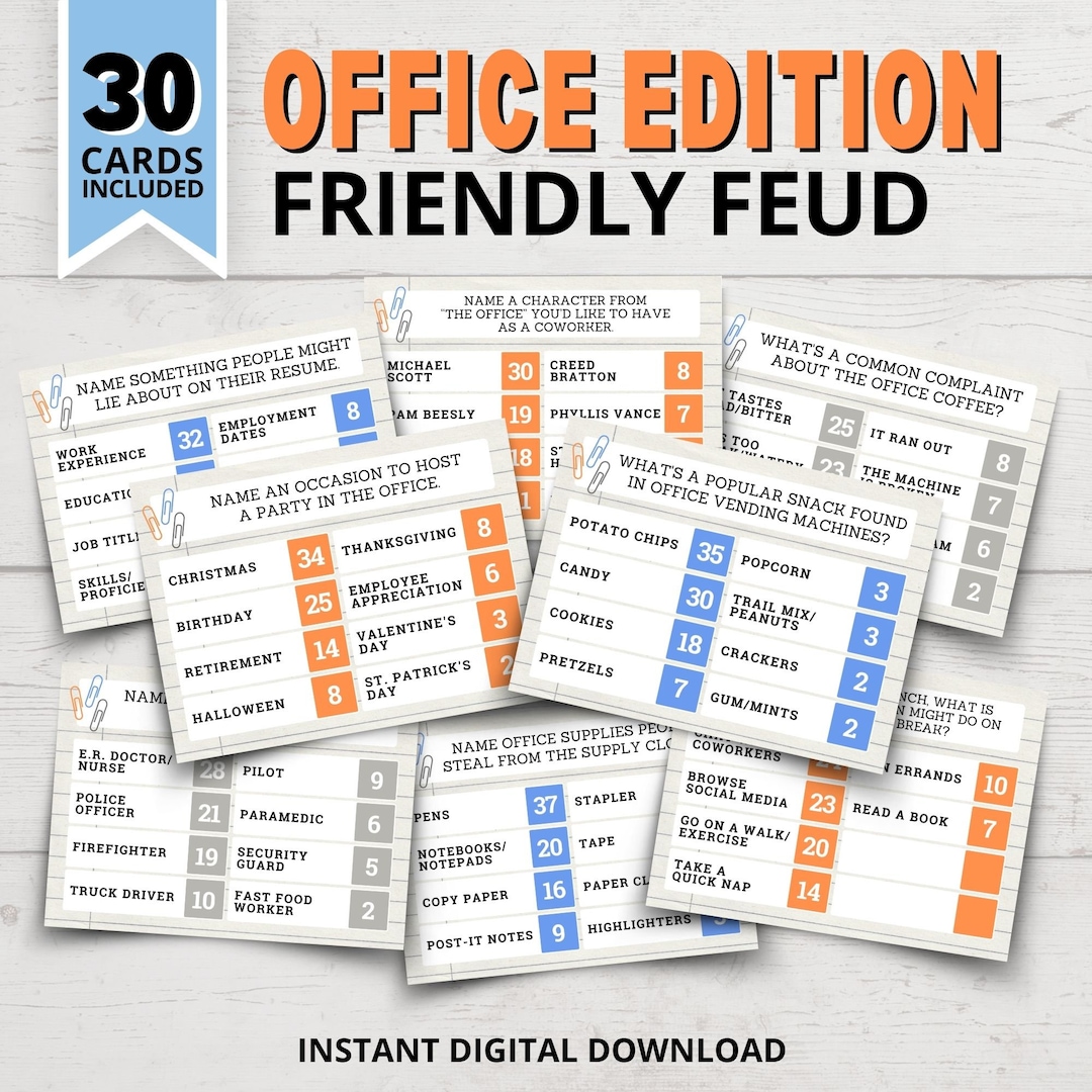 Office Edition Feud Game | Printable Office Family Feud-style Game ...