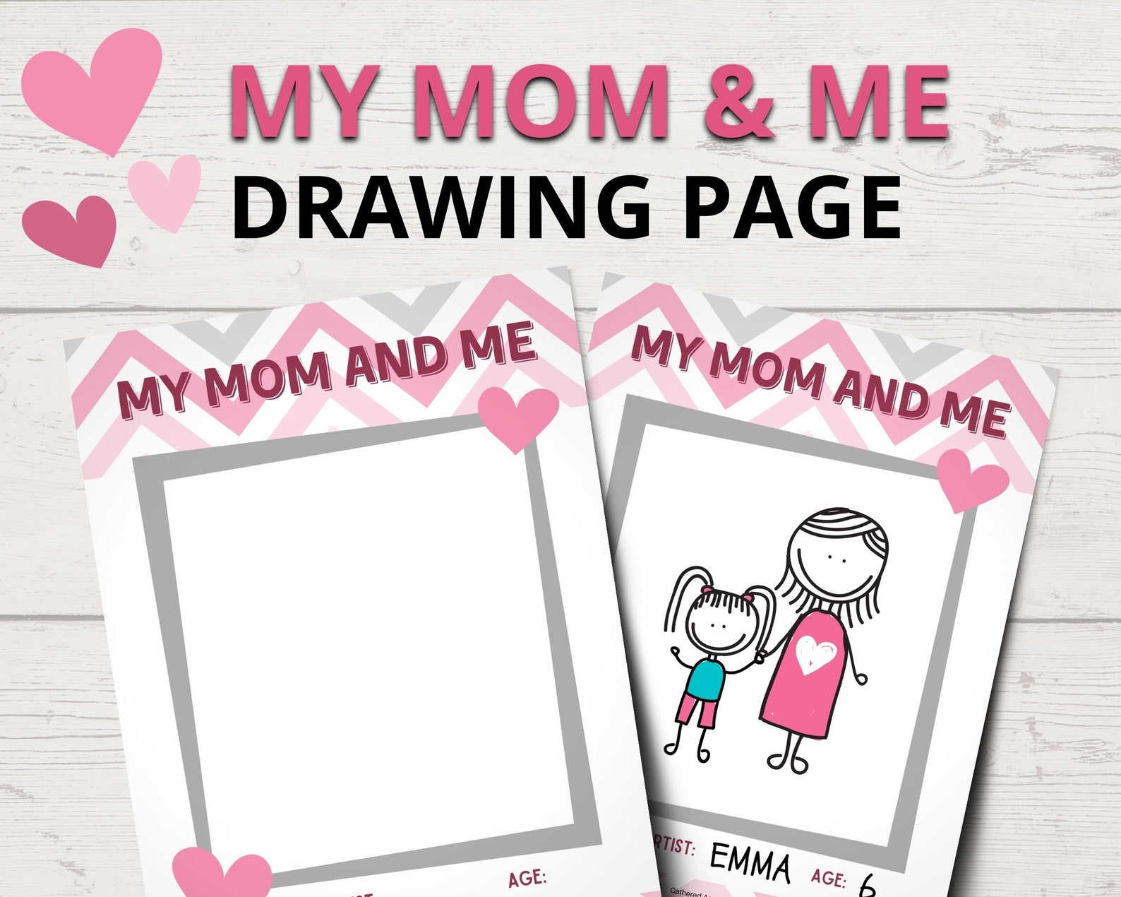 Printable My Mom and Me Drawing Page for Kids Mother's Day Gifts for ...