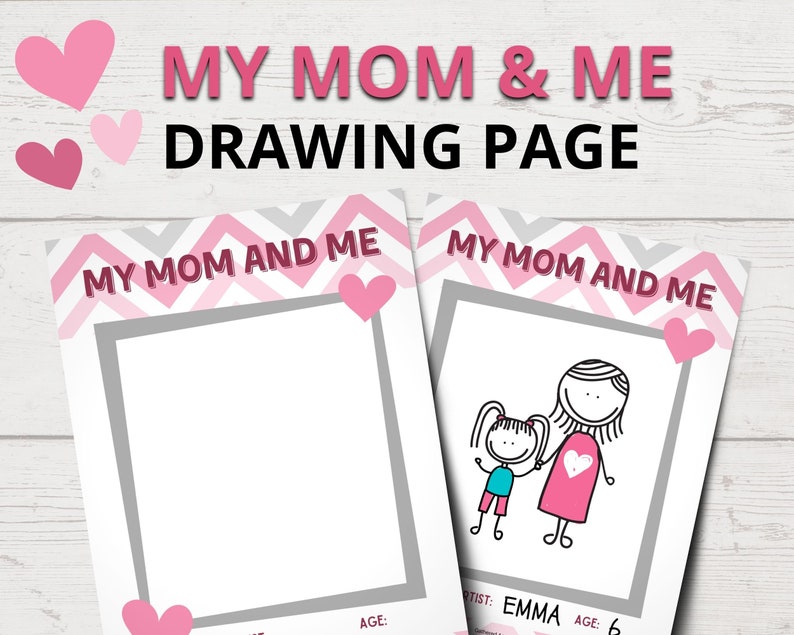 Printable My Mom and Me Drawing Page for Kids Mother's Day Gifts for ...