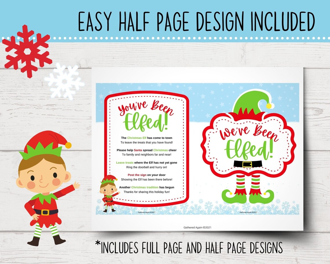 Christmas You've Been Elfed Printable | You've Been Jingled | Printable ...