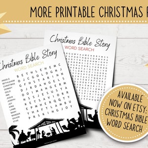 Christmas Bible Crossword for Kids | Christmas Story Lesson | Printable ...