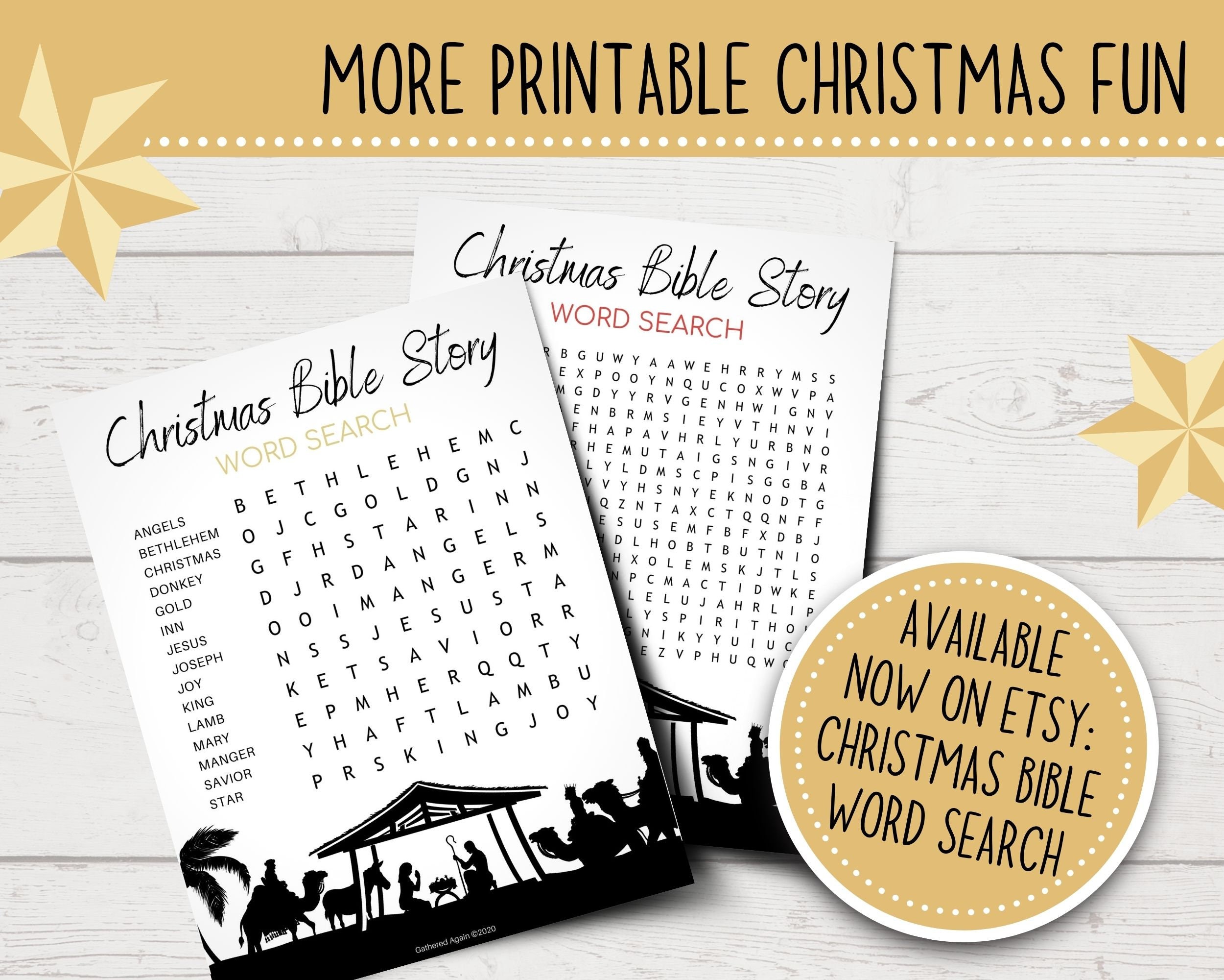 Christmas Bible Crossword for Kids | Christmas Story Lesson | Printable ...