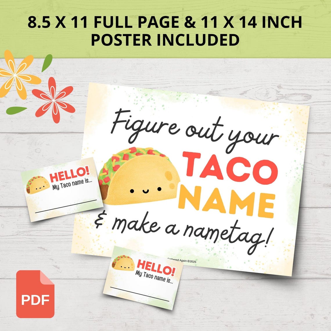 What's Your Taco Name? | Printable Taco Name Game | Funny Taco Party ...