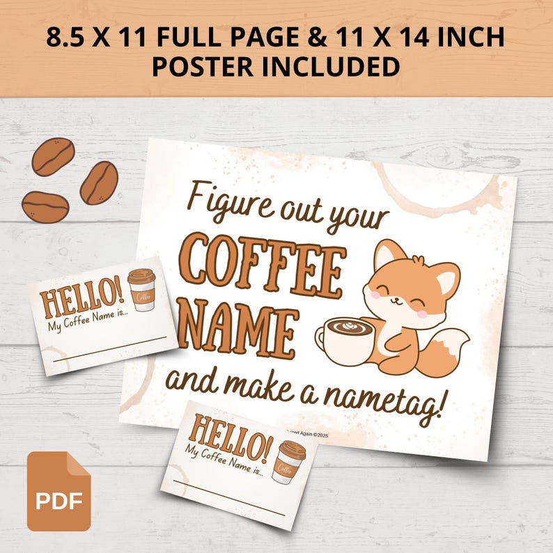 What's Your Coffee Name? | Printable Coffee Name Game | Funny Coffee ...