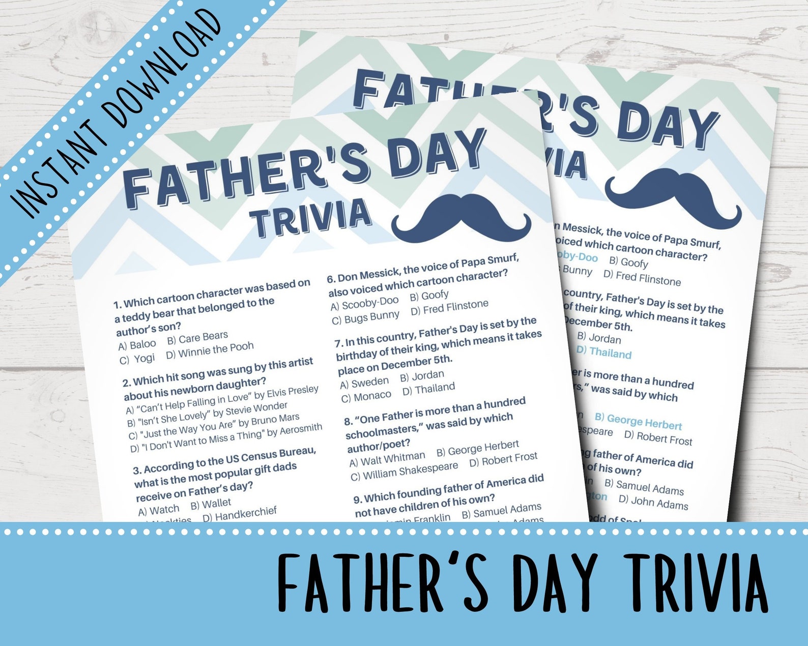 Father's Day Trivia Quiz | Activities and Games | Fun Facts | Printable ...