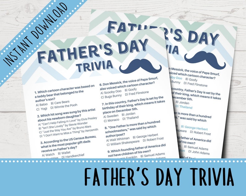 Father's Day Trivia Quiz | Activities and Games | Fun Facts | Printable ...