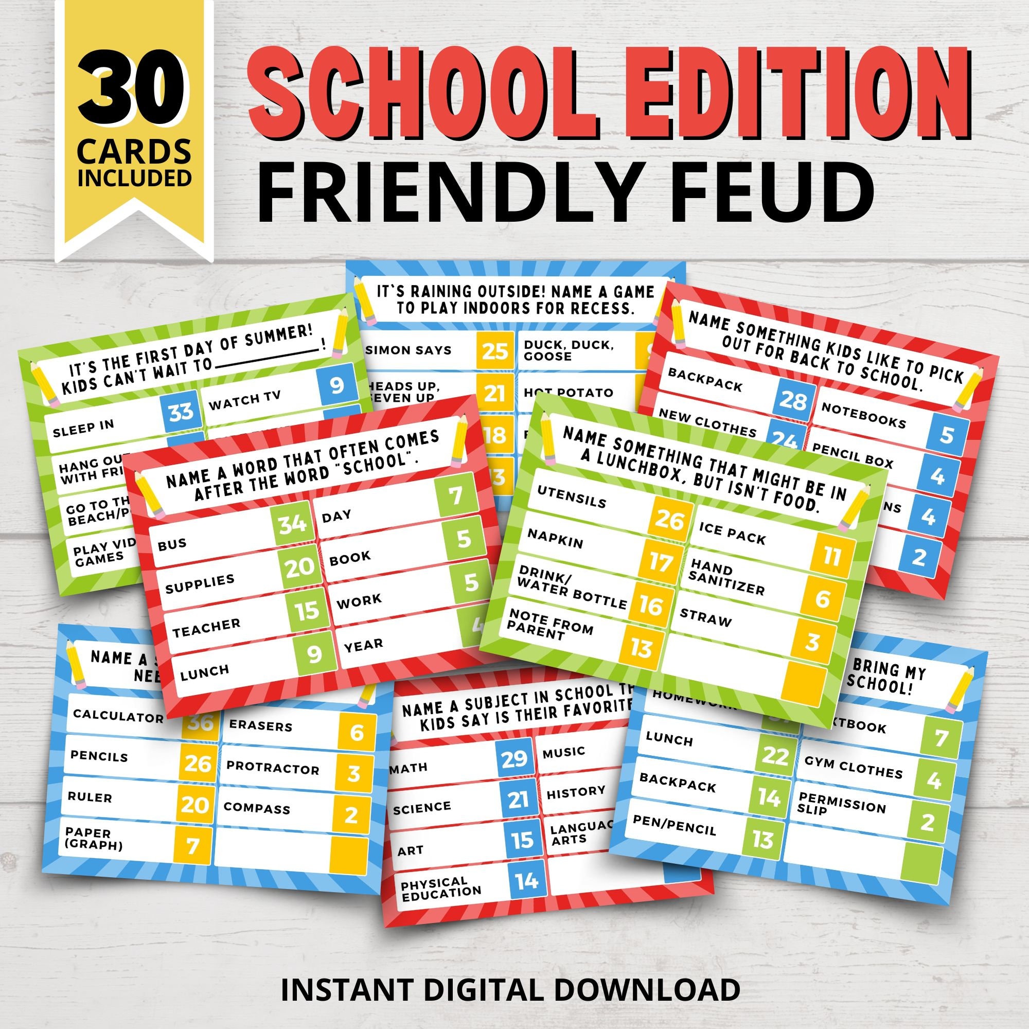 School Edition Feud Game | Classroom Family Feud-style Game | Party ...