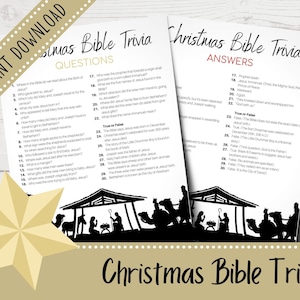 Christmas Bible Trivia Questions for Kids Sunday School - Etsy