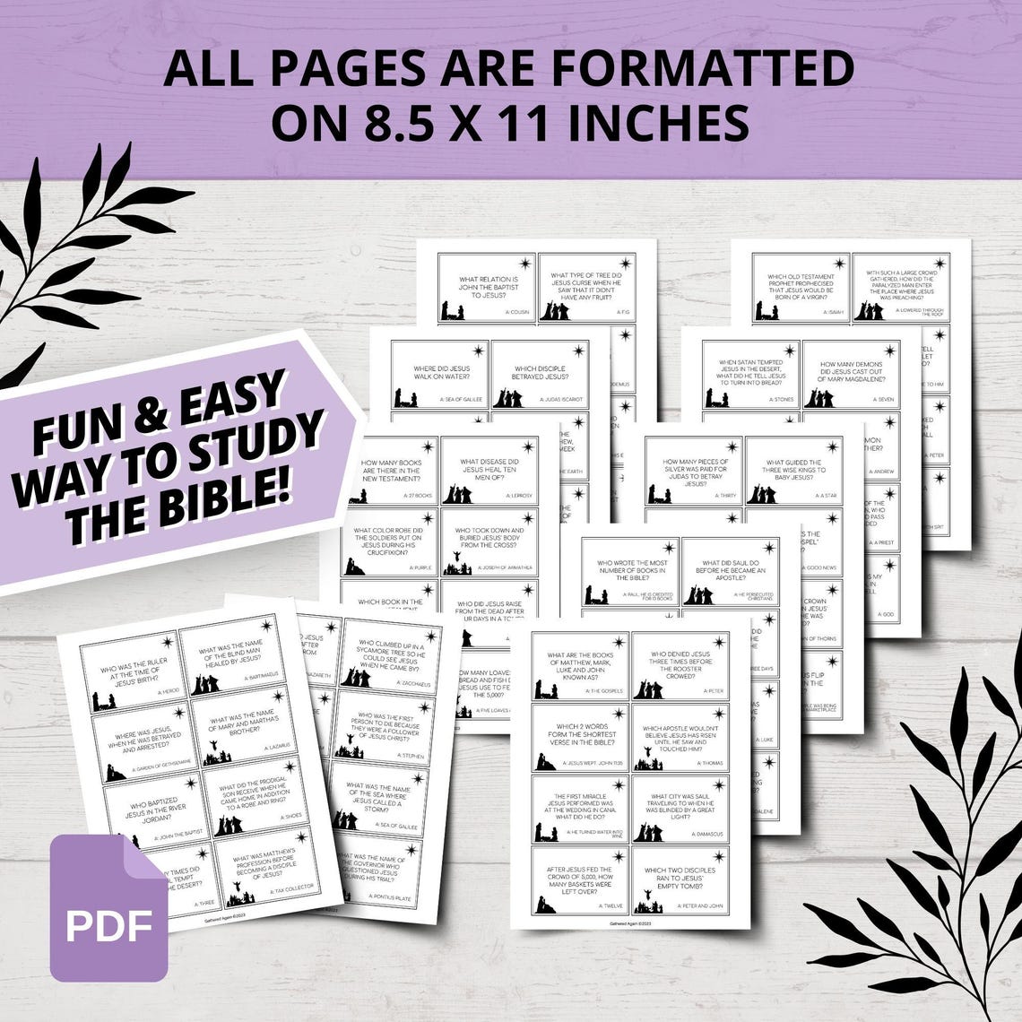 New Testament Bible Trivia Cards | Bible Trivia Questions | Printable ...
