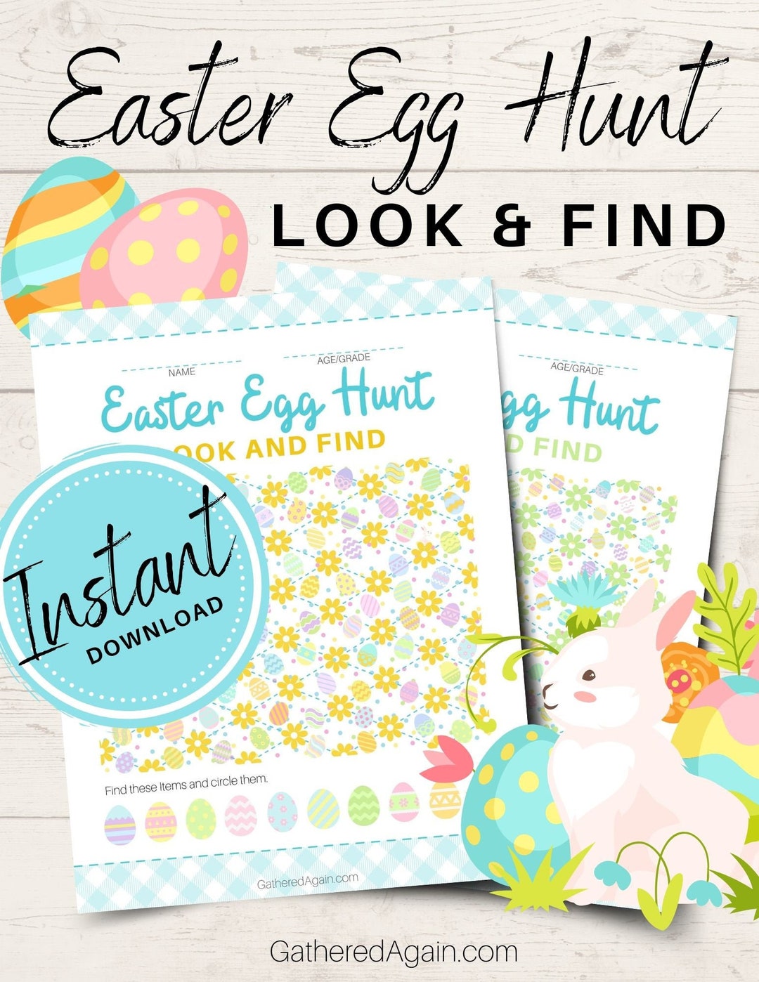 Easter Egg Hunt "i Spy" Look and Find Puzzles [printable] Instant ...