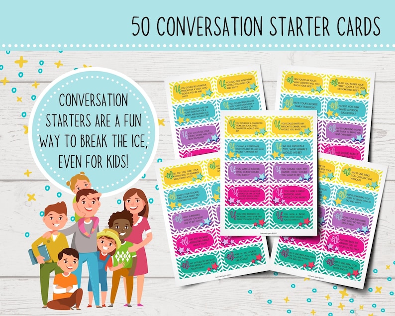 Printable Family Conversation Starters | Talking Prompts | Dinner Table ...
