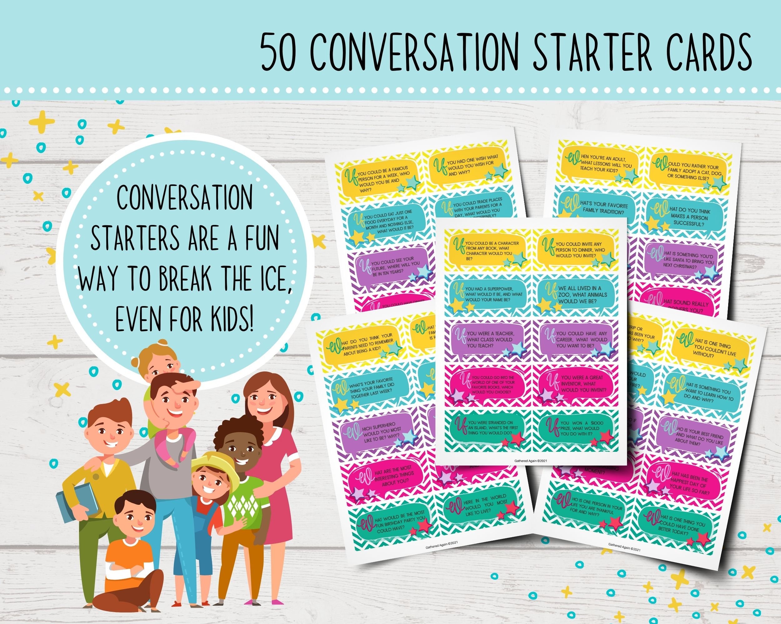 Printable Family Conversation Starters | Talking Prompts | Dinner Table ...